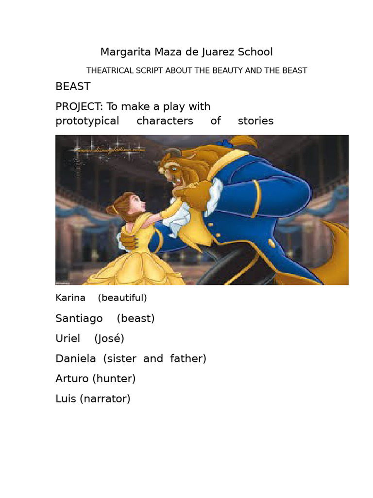 Theatrical Script About Beauty and The Beast | PDF