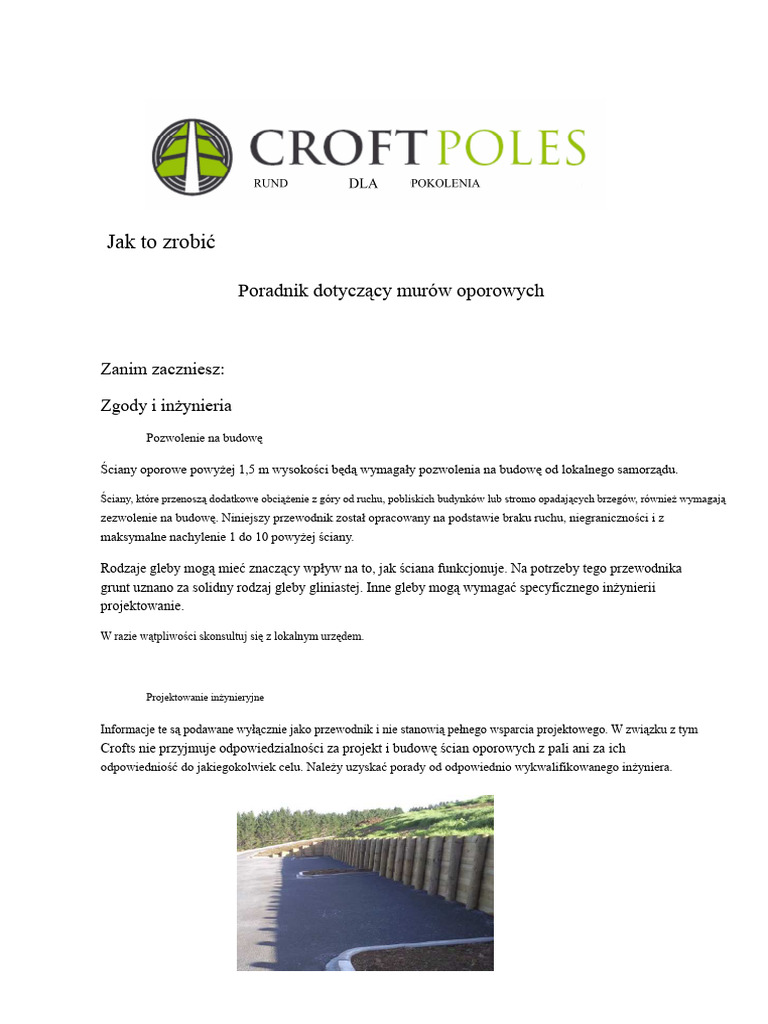 Przewodnik Po Murze Oporowym Croft Poles | PDF