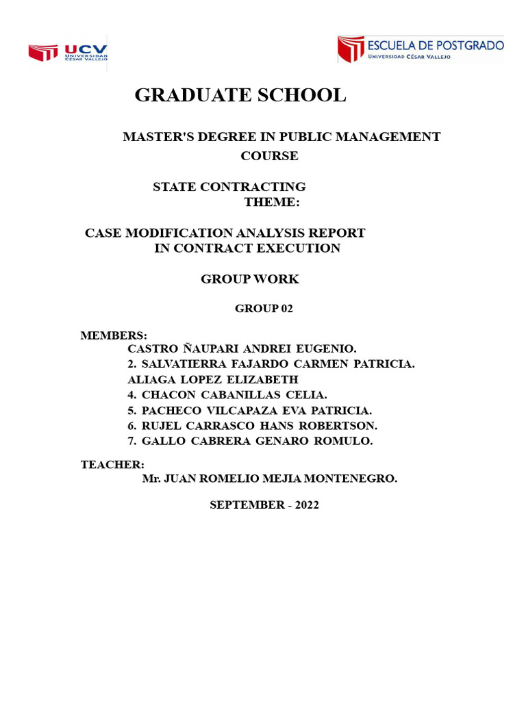 Report On Case Analysis of Modification in Contract Execution. | PDF ...