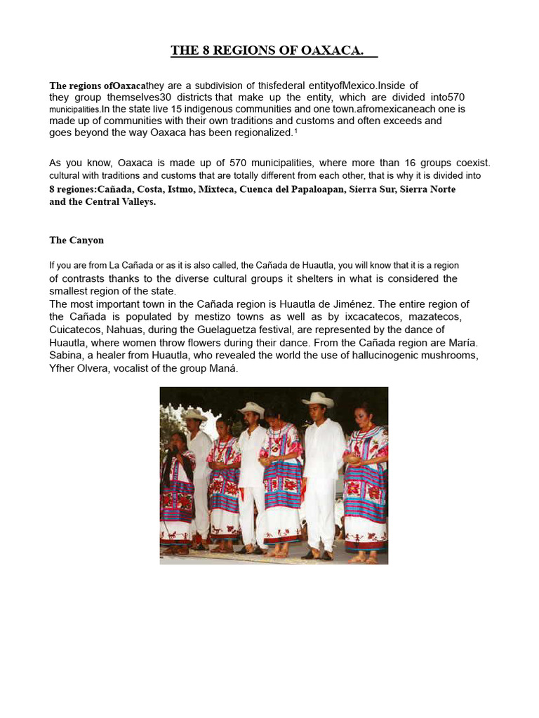 The 8 Regions of Oaxaca | PDF | Indigenous Peoples Of The Americas | Mexico