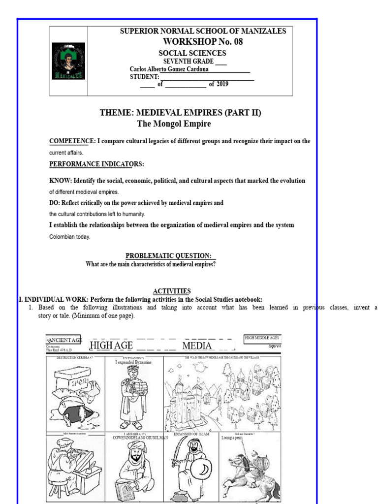 Workshop On The Middle Ages | PDF | Mongol Empire | Genghis Khan