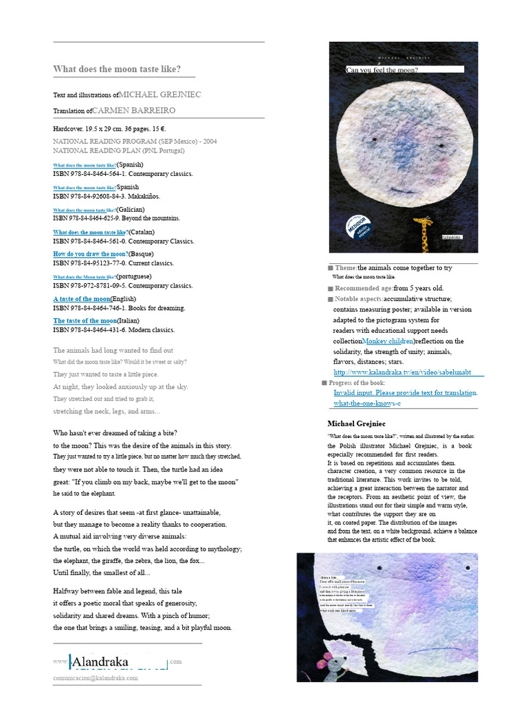 What Does the Moon Taste Like? | PDF | Books