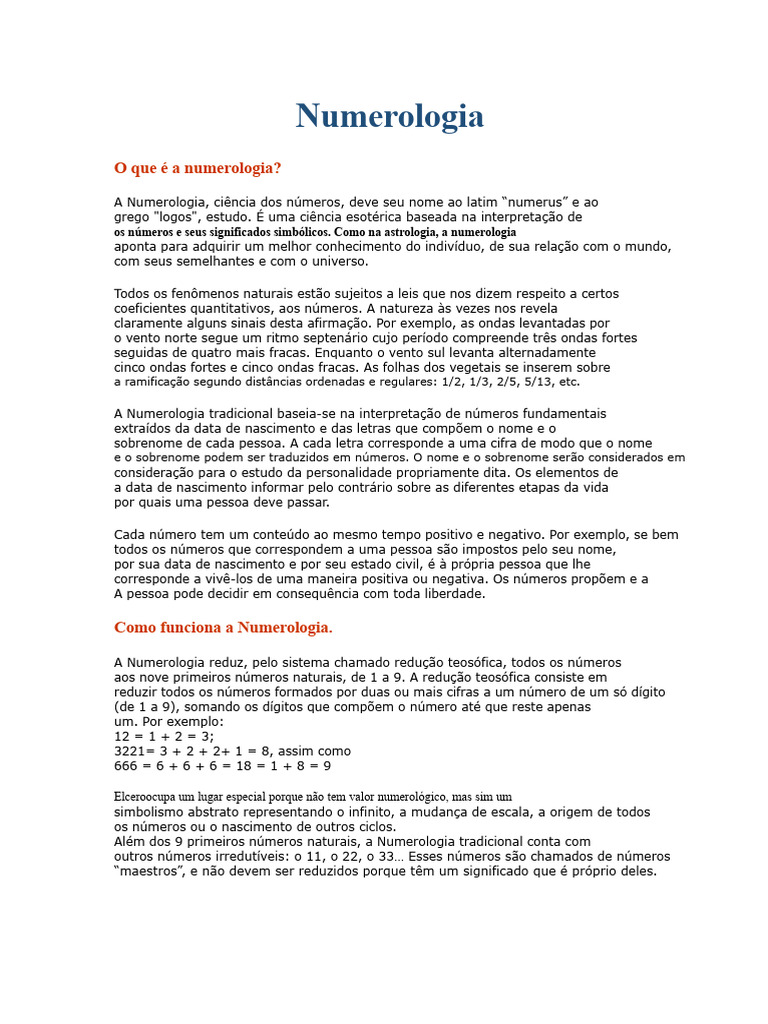 Entenda a Numerologia e Seus Significados | PDF | Números | Amor