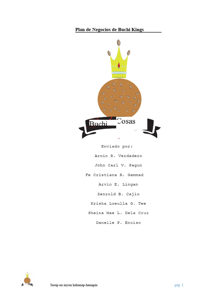 Plan de Negocios de Buchi Kings Sagun Pogi | PDF | Producto (Negocio ...
