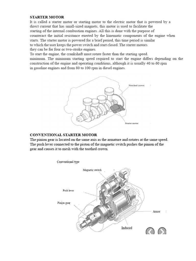 Starter Motor | PDF | Electric Motor | Engines