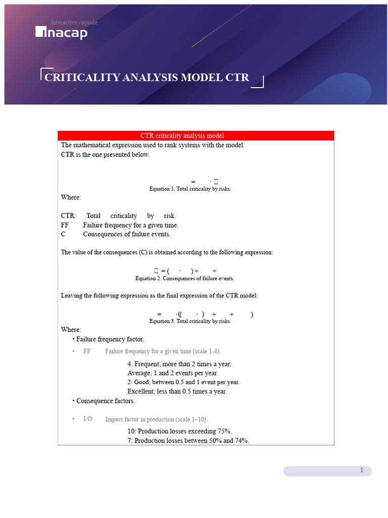 Criticality Analysis Model CTR | PDF | Risk | Applied Mathematics