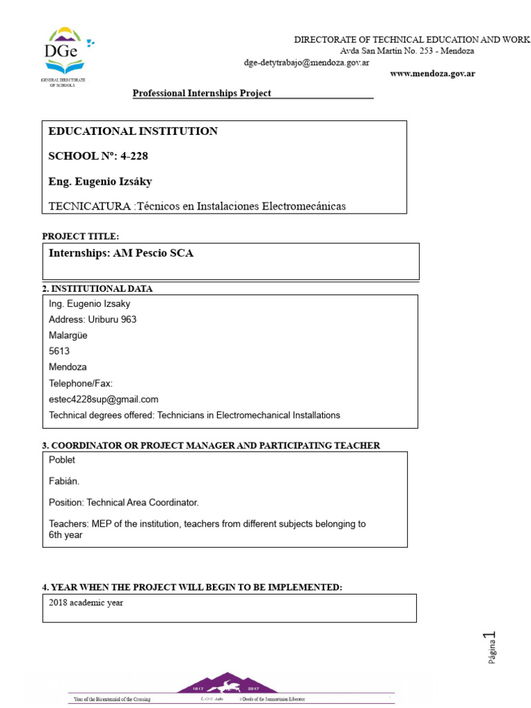 Electromechanical Internship Project 2018 | PDF | Curriculum ...