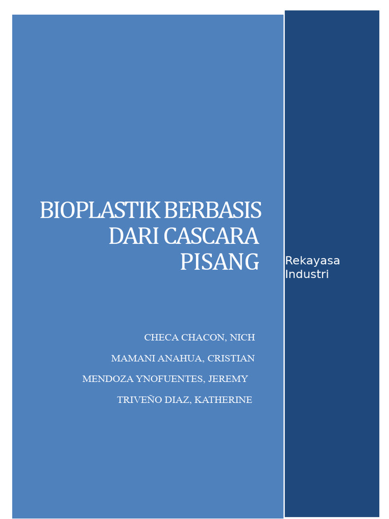 Bioplastik Berbasis Kulit Pisang | PDF