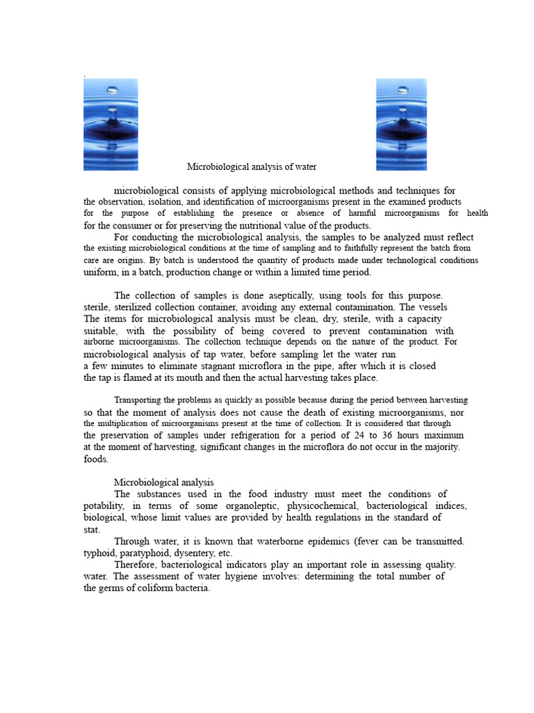 Microbiological Water Analysis Guide | PDF | Microbiology | Biology