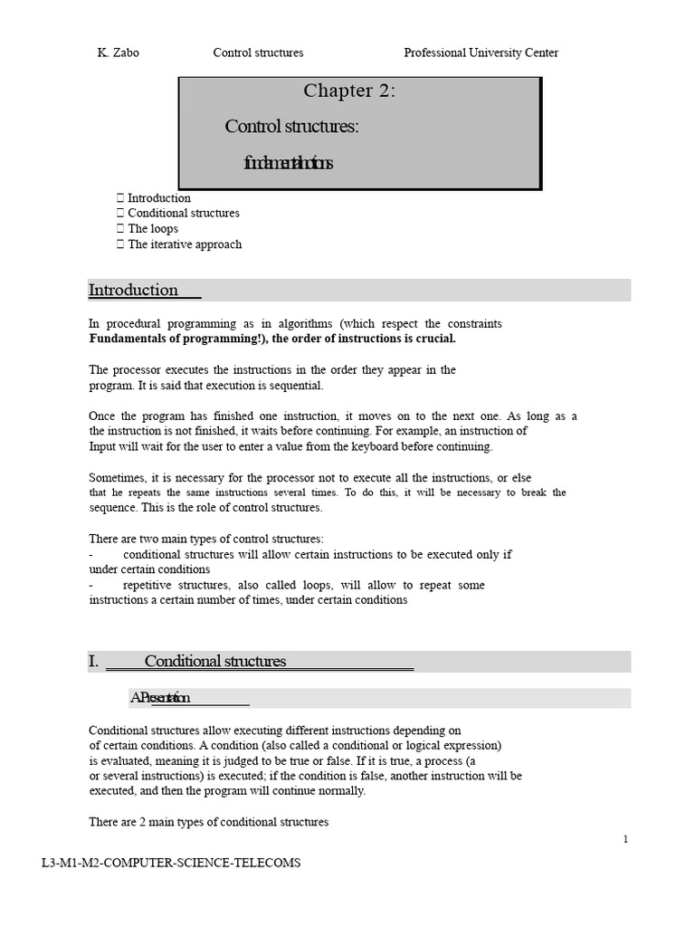 Chapter 2 Control Structure | PDF | Control Flow | Boolean Data Type