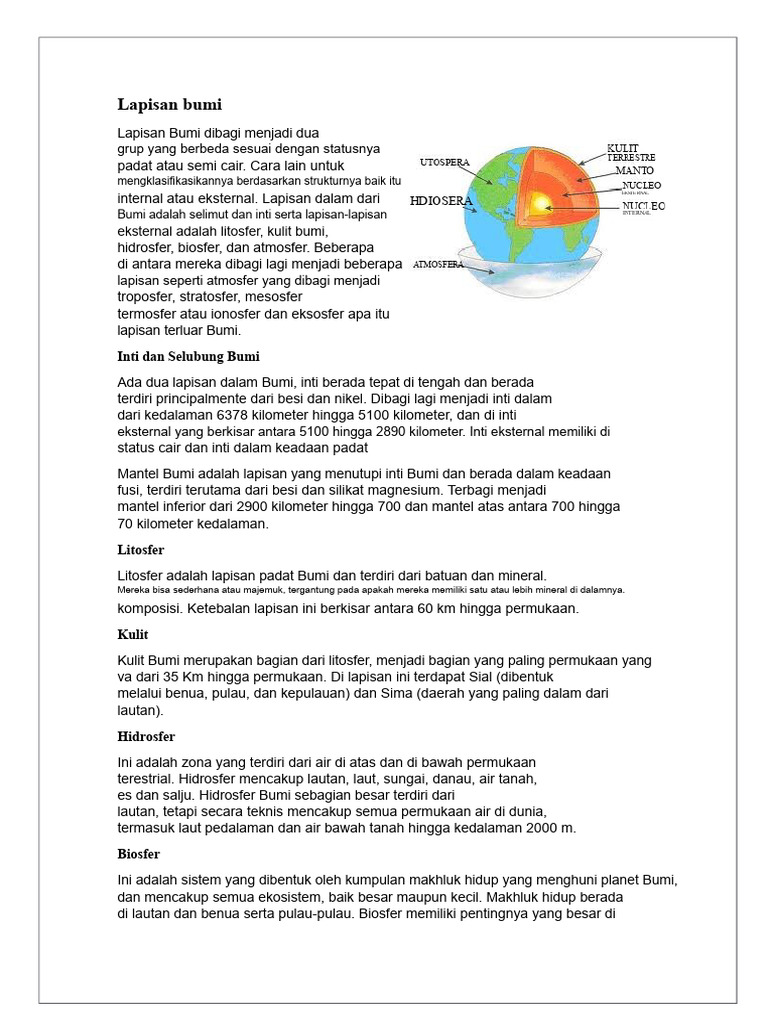 Struktur dan Lapisan Bumi Lengkap | PDF