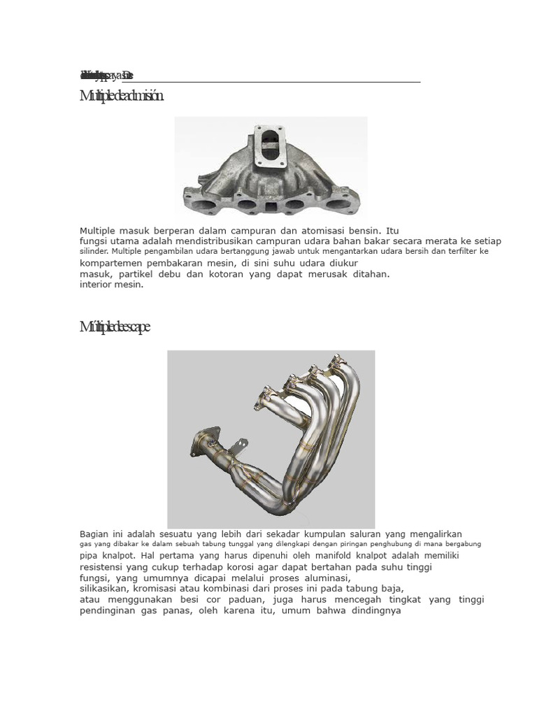 Fungsi dan Komponen Sistem Mesin Mobil | PDF
