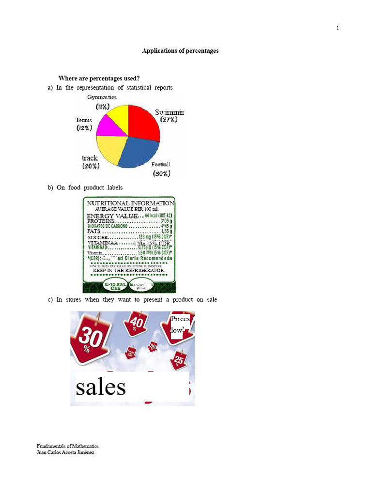 Applications of Percentages in Daily Life | PDF | Percentage | Decimal