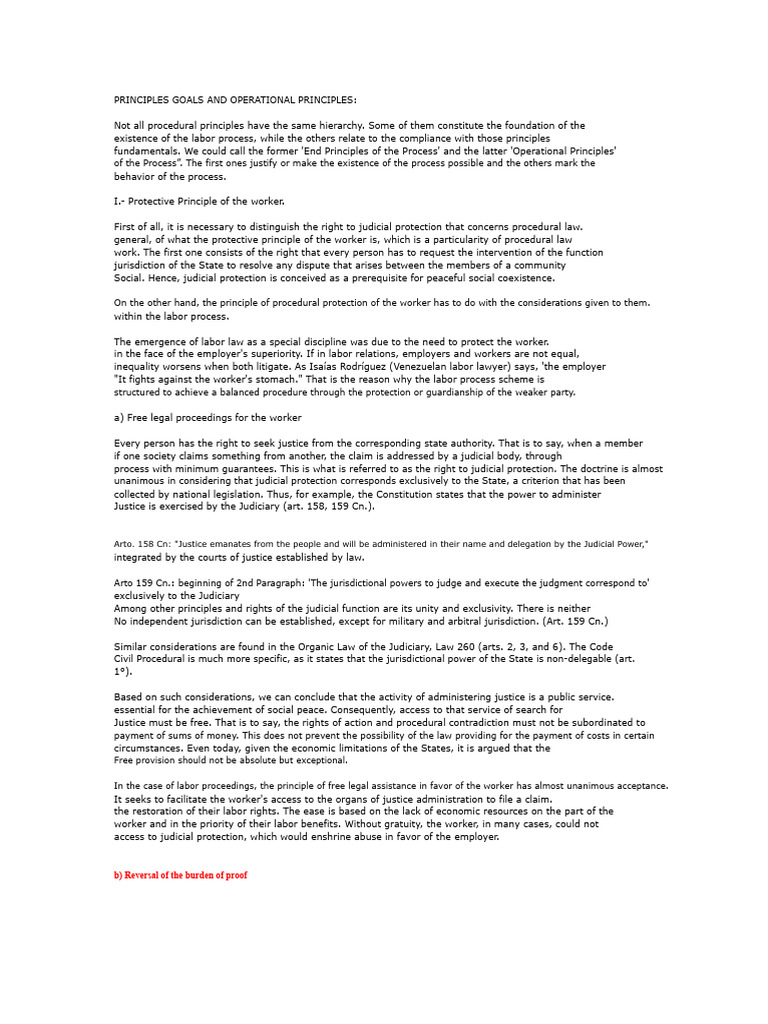 Worker Protection in Labor Law Principles | PDF | Burden Of Proof (Law ...