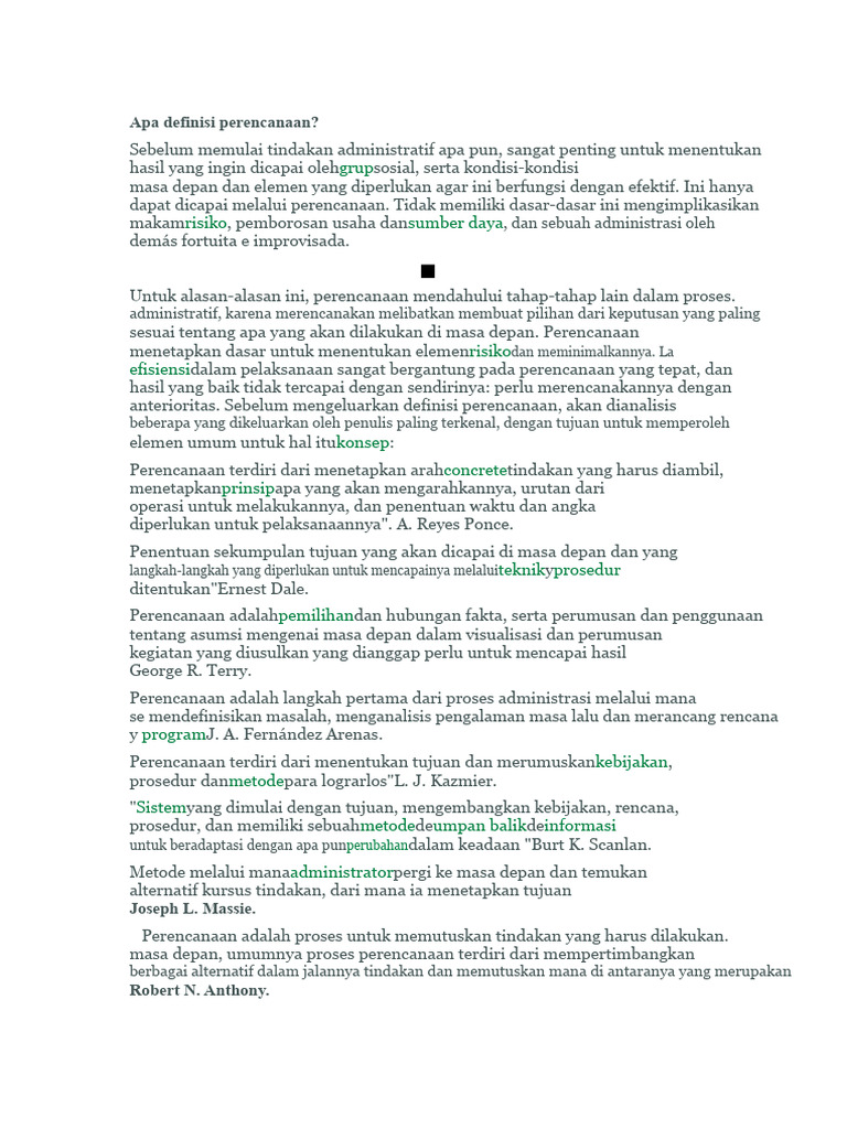 Apa Definisi Perencanaan | PDF