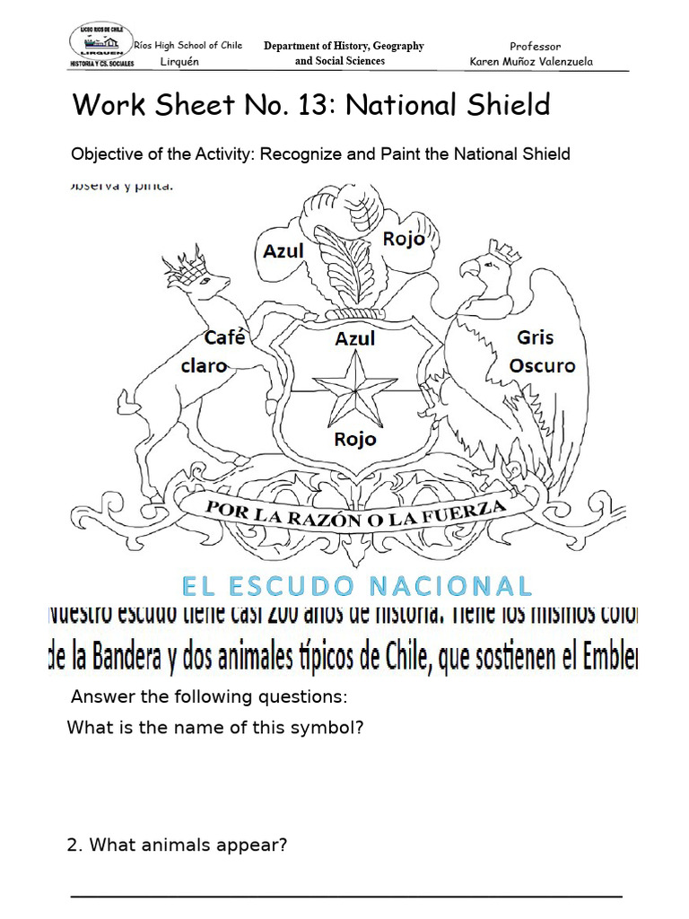 Work Sheet No. 13 National Shield | PDF