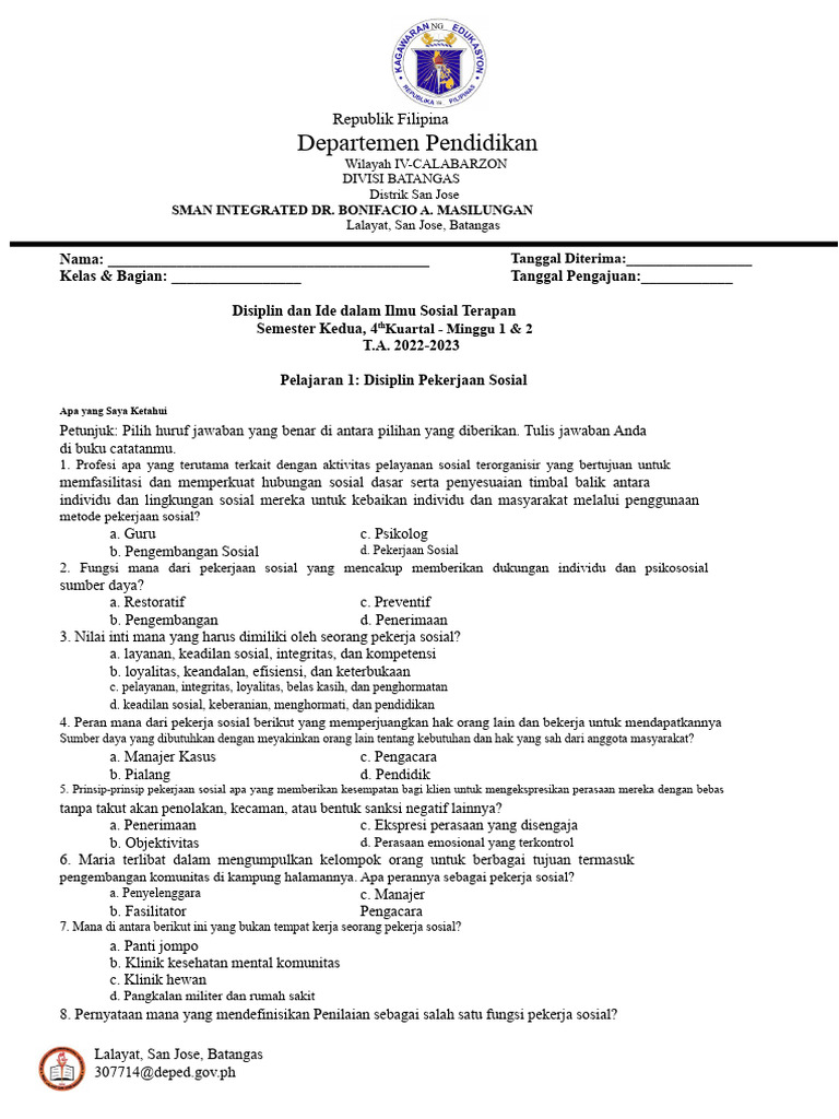 Lembar Aktivitas Diass q4w1 | PDF