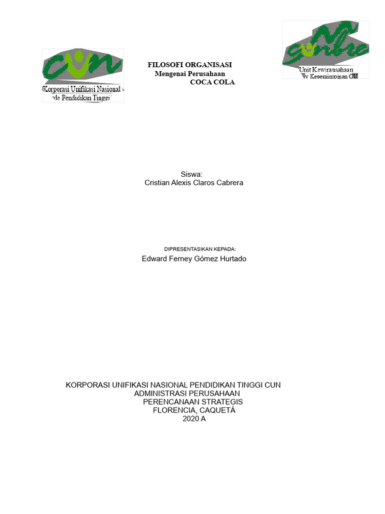 Filosofi Organisasi Coca-Cola dan Pektin | PDF