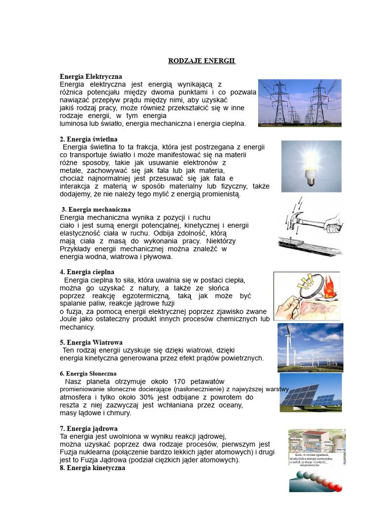 Rodzaje Energii | PDF