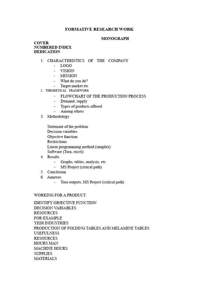 Formative Research Work | PDF