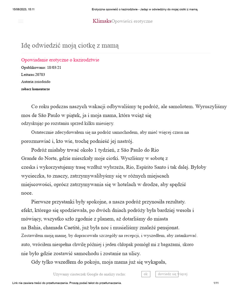 Opowiadanie Erotyczne o Kazirodztwie - Idąc W Odwiedziny Do Mojej ...