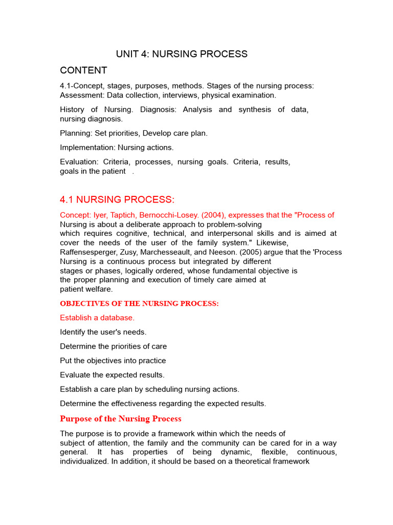 Nursing Process: Stages and Objectives | PDF | Medical Diagnosis ...