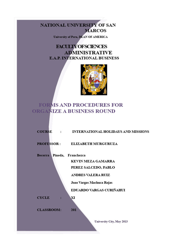 Forms and Procedures For Organizing A Business Roundtable | PDF ...