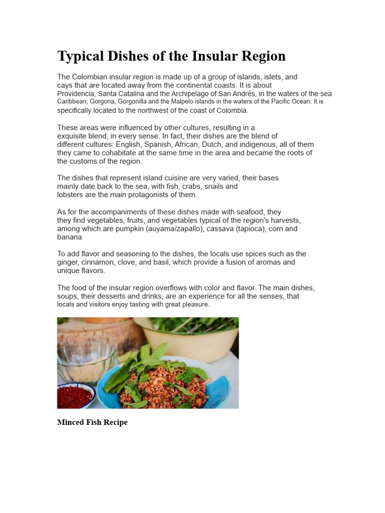Typical Dishes of The Island Region | PDF | Dumpling | Desserts