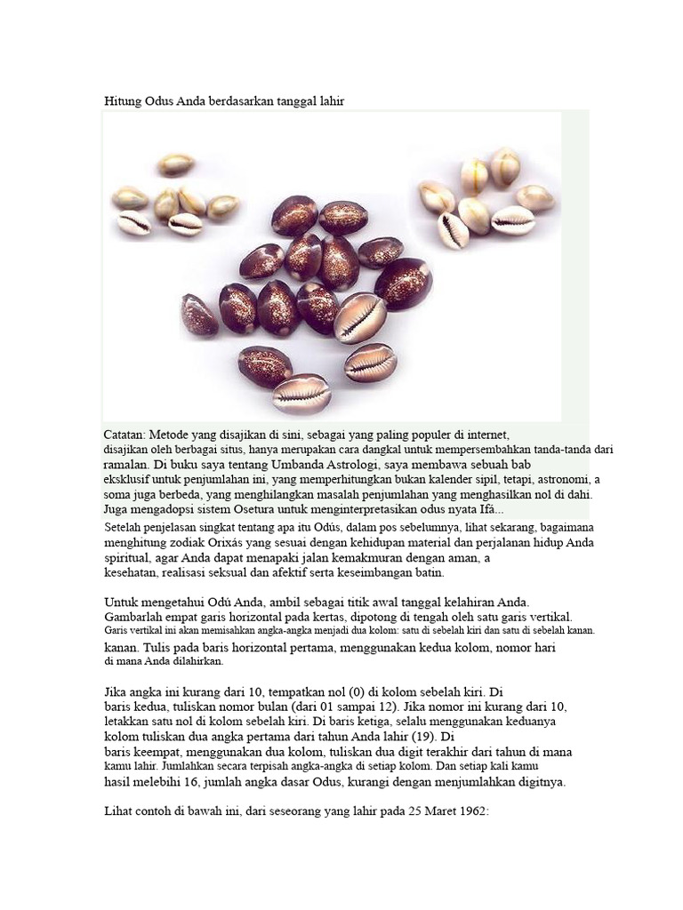 Hitung Odus Anda Berdasarkan Tanggal Lahir | PDF
