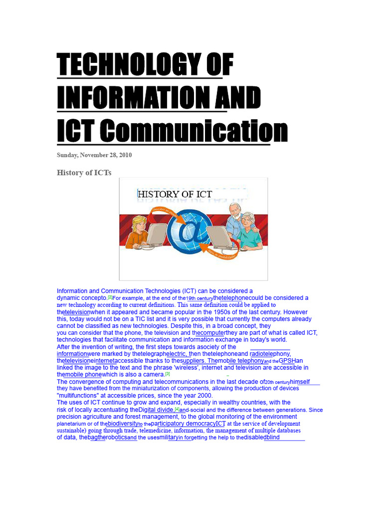 History and Impact of ICT Technologies | PDF | Information ...
