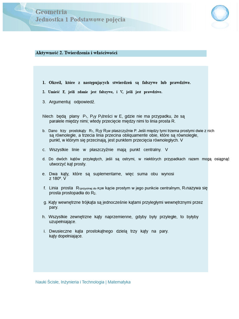 Akt. 2 Twierdzenia I Własności. | PDF