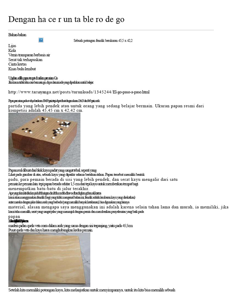 Cara Membuat Papan Go dari Fenolik | PDF