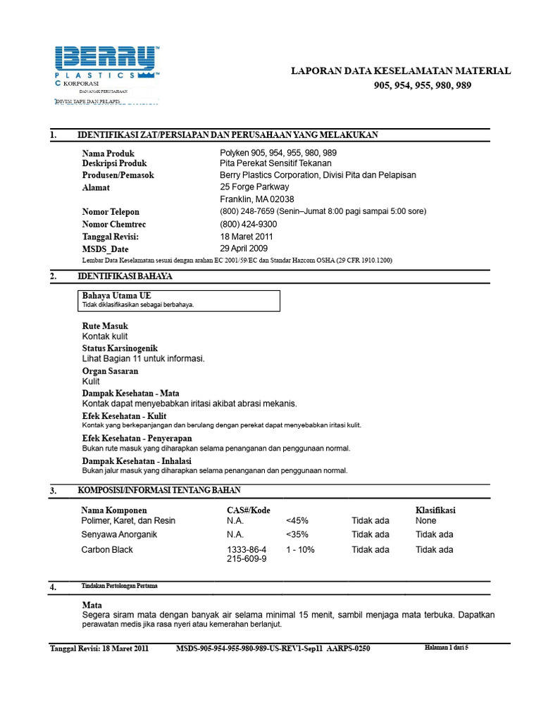 MSDS-Polyken-905-954-955-980-989 | PDF