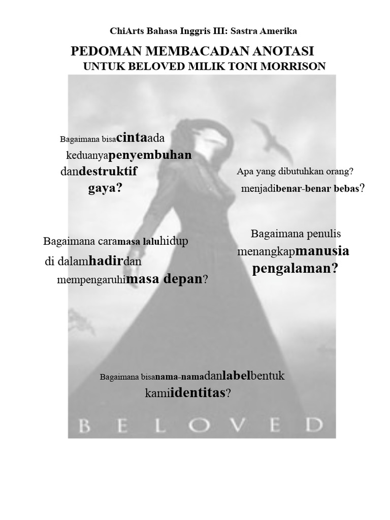 Panduan Anotasi untuk "Beloved" Toni Morrison | PDF