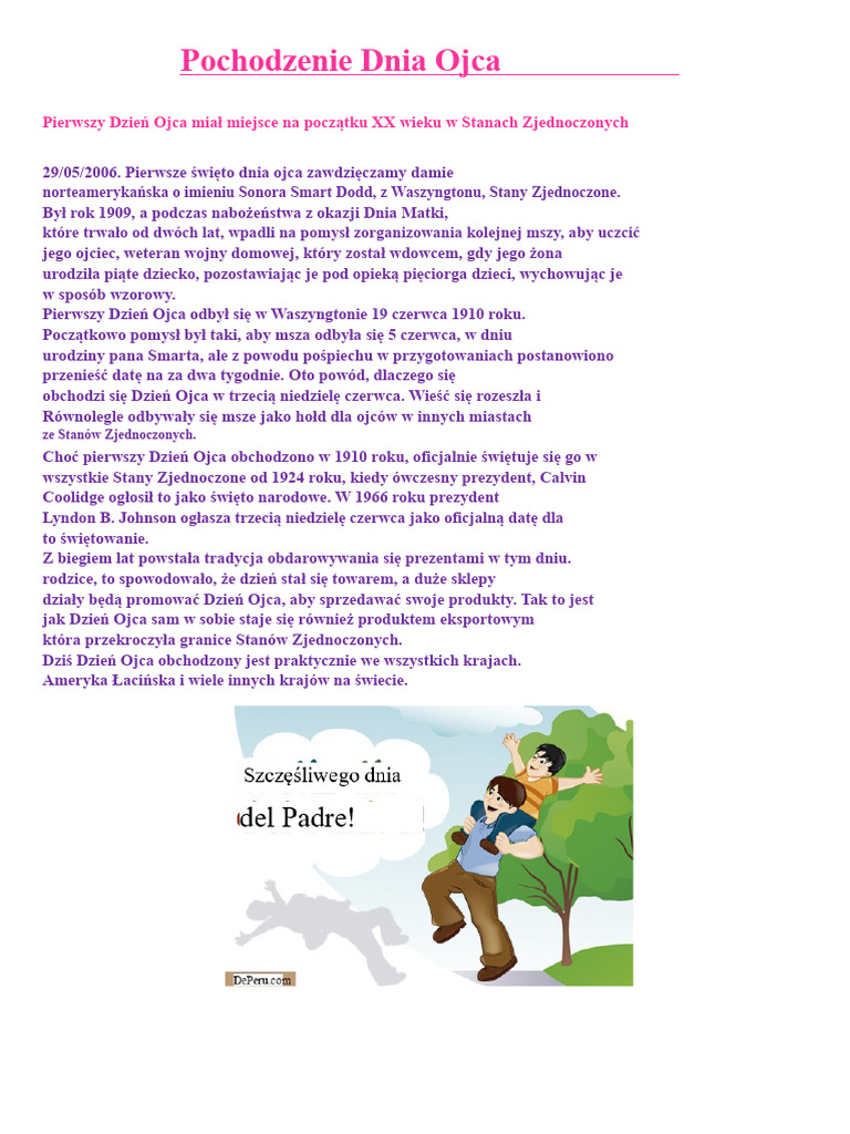 Pochodzenie Dnia Ojca | PDF