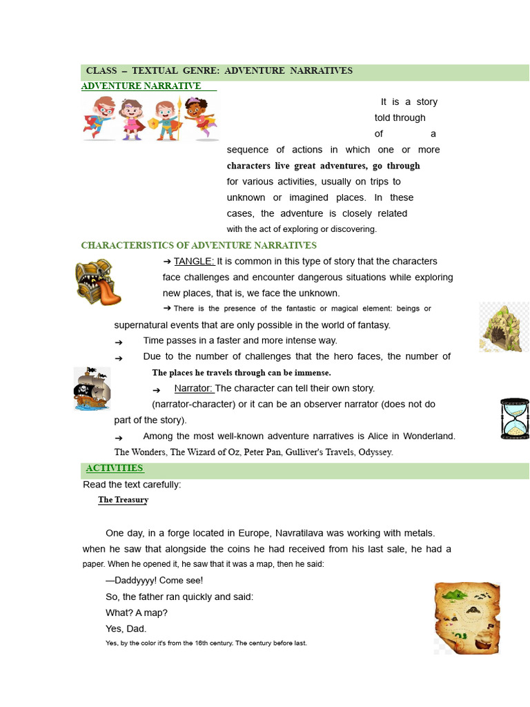 Class 1 - 6th Grade - Adventure Narrative 08/15 | PDF | Fantasy