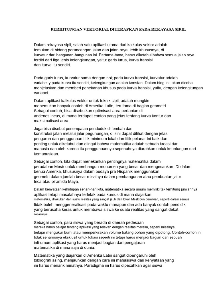 Kalkulus Vektor Yang Diterapkan Dalam Teknik Sipil | PDF