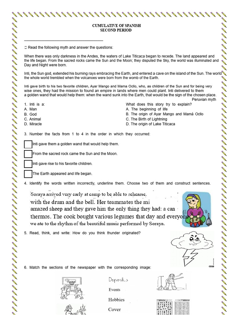 Cumulative Spanish Second Period | PDF