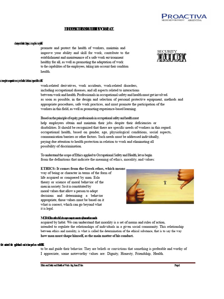 Ethics in Occupational Health and Safety | PDF | Occupational Safety ...