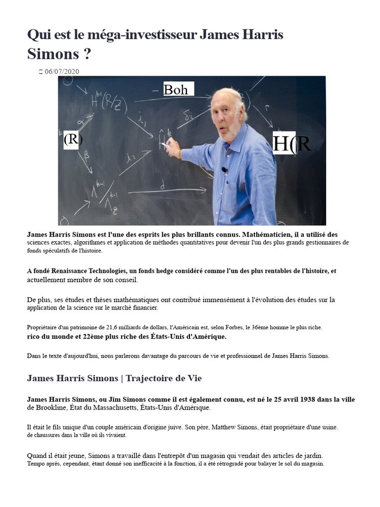 James Harris Simons : parcours d'un génie | PDF