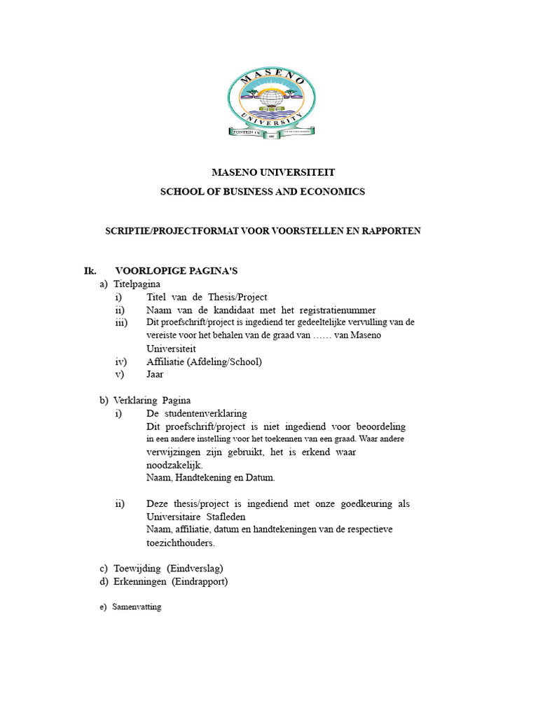 Maseno Universiteit School of Business and Economics: Scriptie ...
