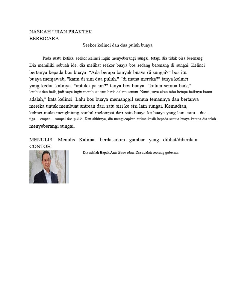 Naskah Ujian Praktek Bahasa Inggris | PDF