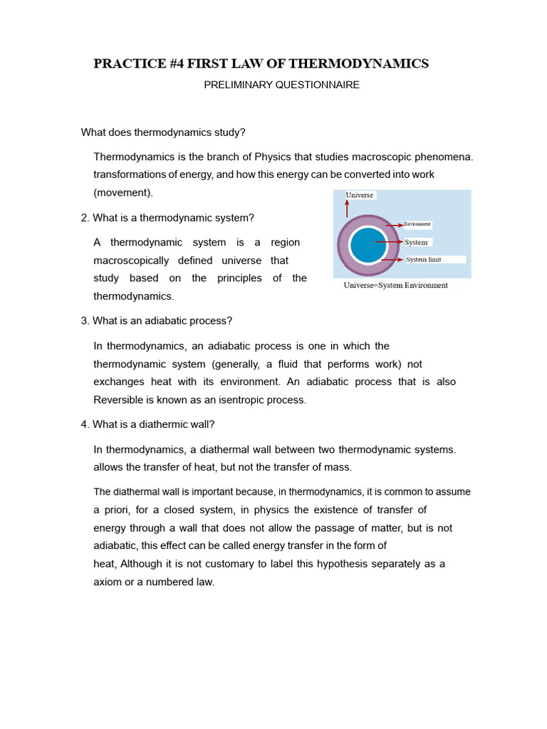 First Law of Thermodynamics Explained | PDF | Thermodynamics | Fluid ...