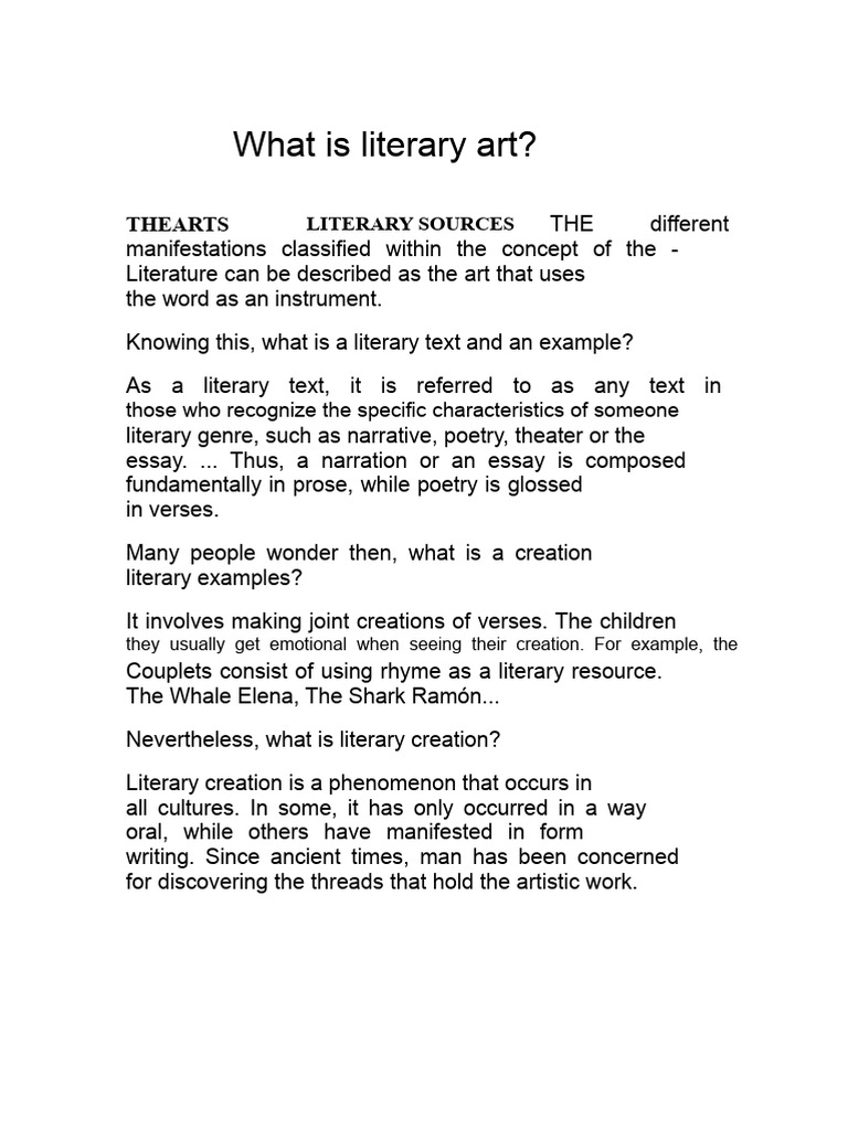 What is literary art? | PDF | Poetry | Narrative