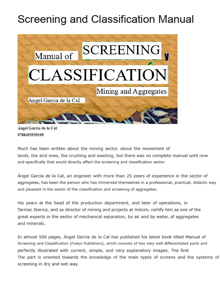 Screening and Classification Manual | PDF