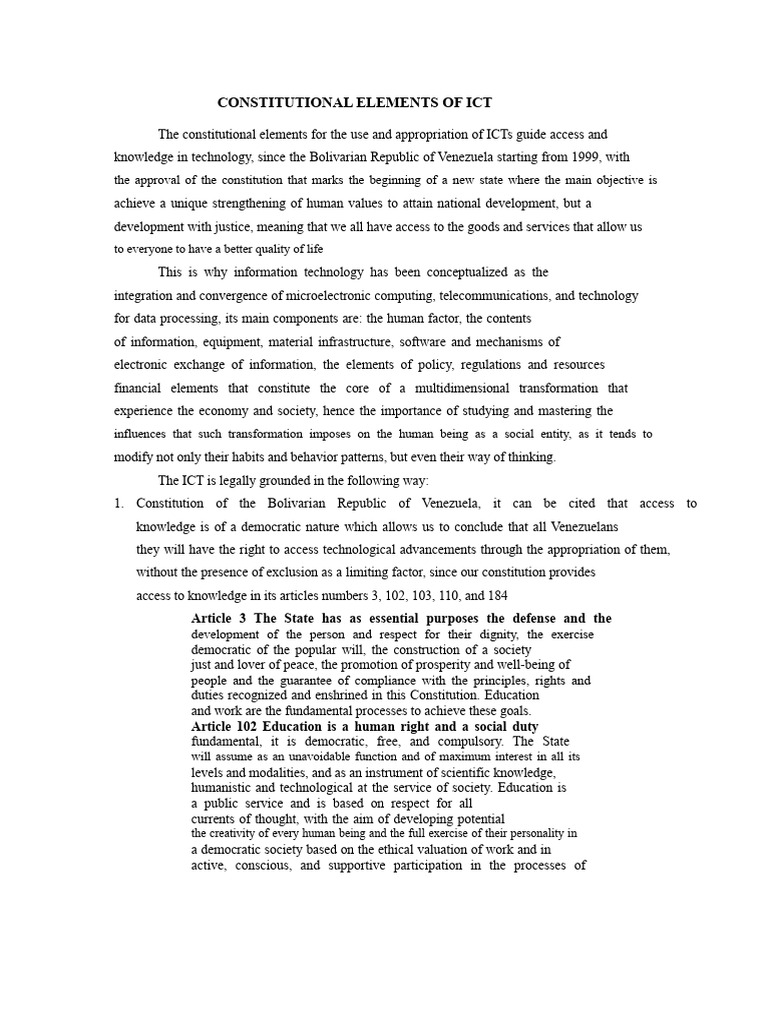 Constitutional Framework for ICT in Venezuela | PDF | Computer Program ...