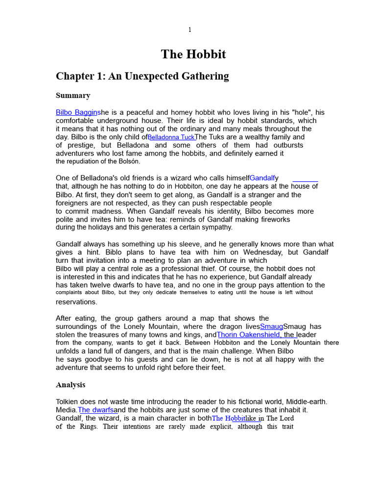 Chapter 17 Summary of The Hobbit | PDF | Bilbo Baggins | The Hobbit