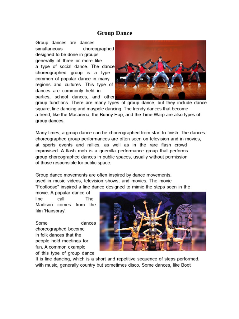 Group Dance | PDF | Dances | Choreography