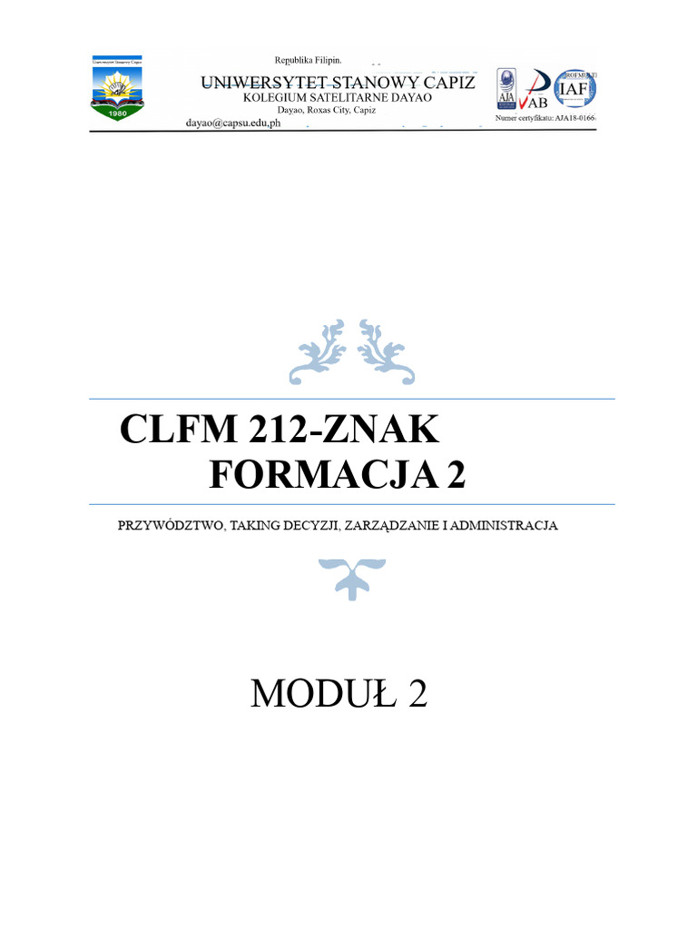CFLM 2. Moduł 2 Rozdział IV | PDF