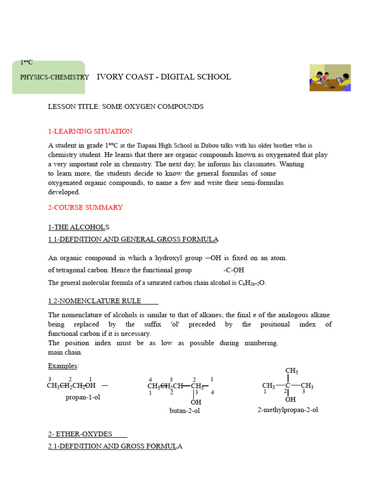 1st CD - APC - Some Oxygenated Compounds | PDF | Carboxylic Acid | Alkane